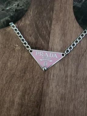 Jewelry | Upcycled Pink Triangle Logo Necklace | Poshmark
